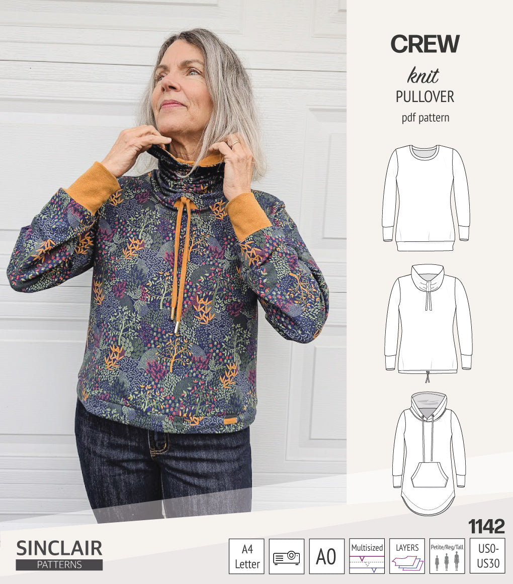Crew pullover and hoodie (PDF sewing pattern) – Sinclair Patterns