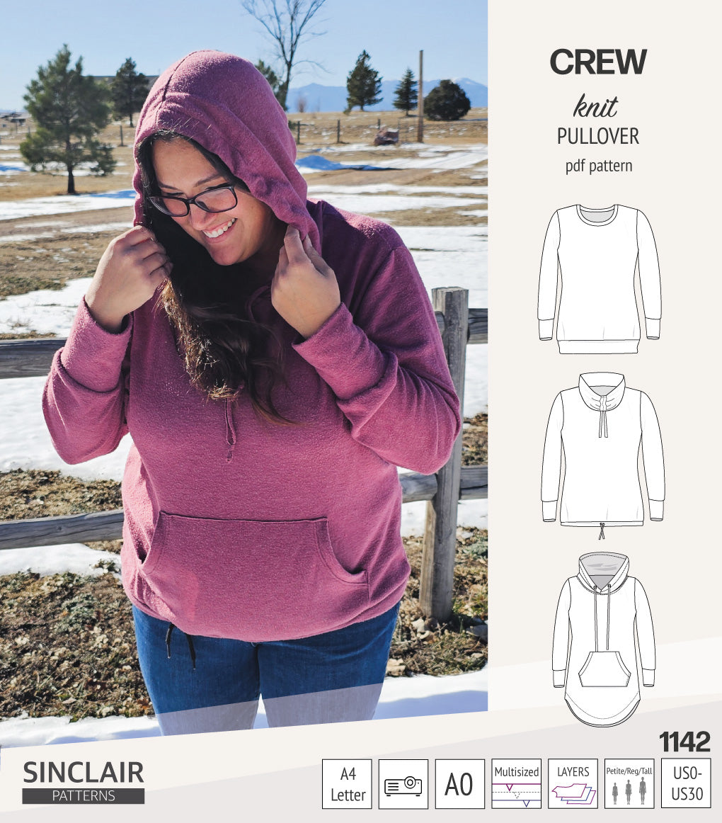 Crew pullover and hoodie (PDF sewing pattern) – Sinclair Patterns