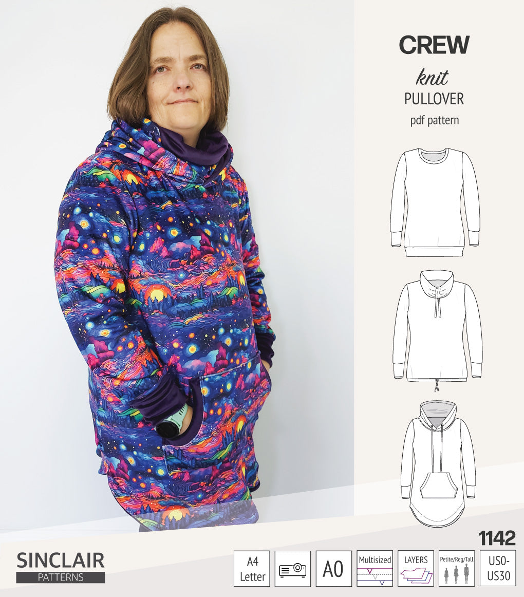 Crew pullover and hoodie (PDF sewing pattern) – Sinclair Patterns