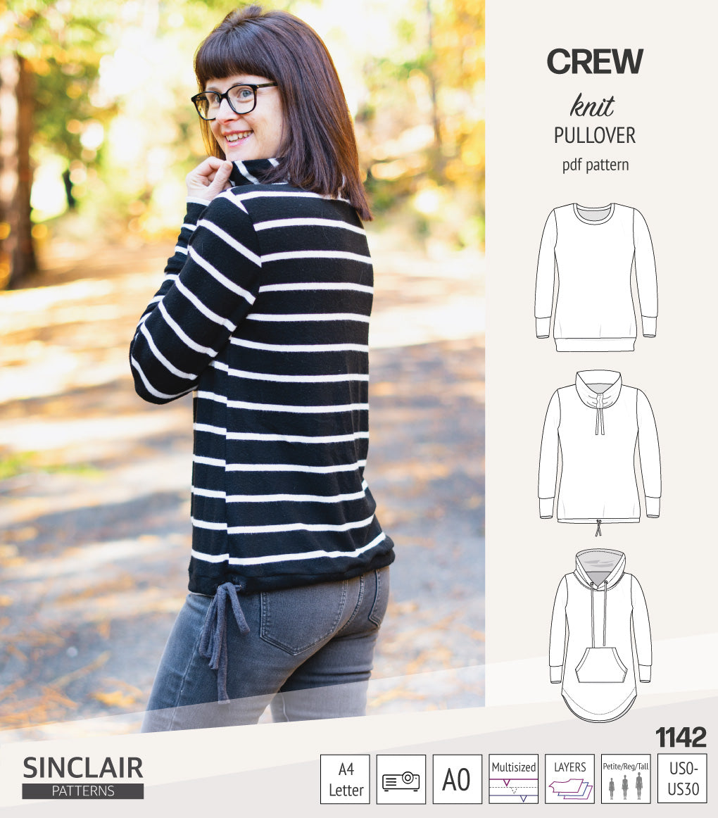 Crew pullover and hoodie (PDF sewing pattern) – Sinclair Patterns