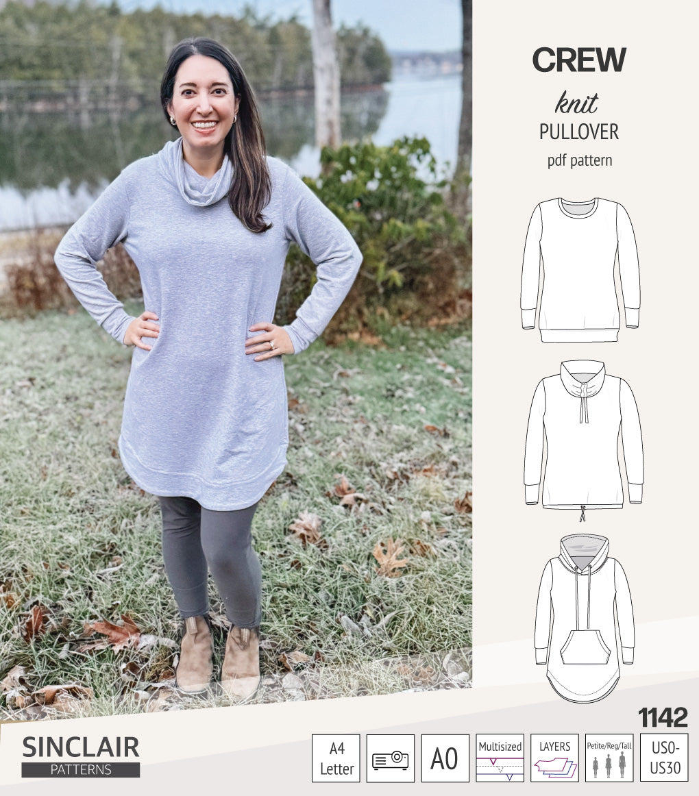 Crew pullover and hoodie (PDF sewing pattern) – Sinclair Patterns