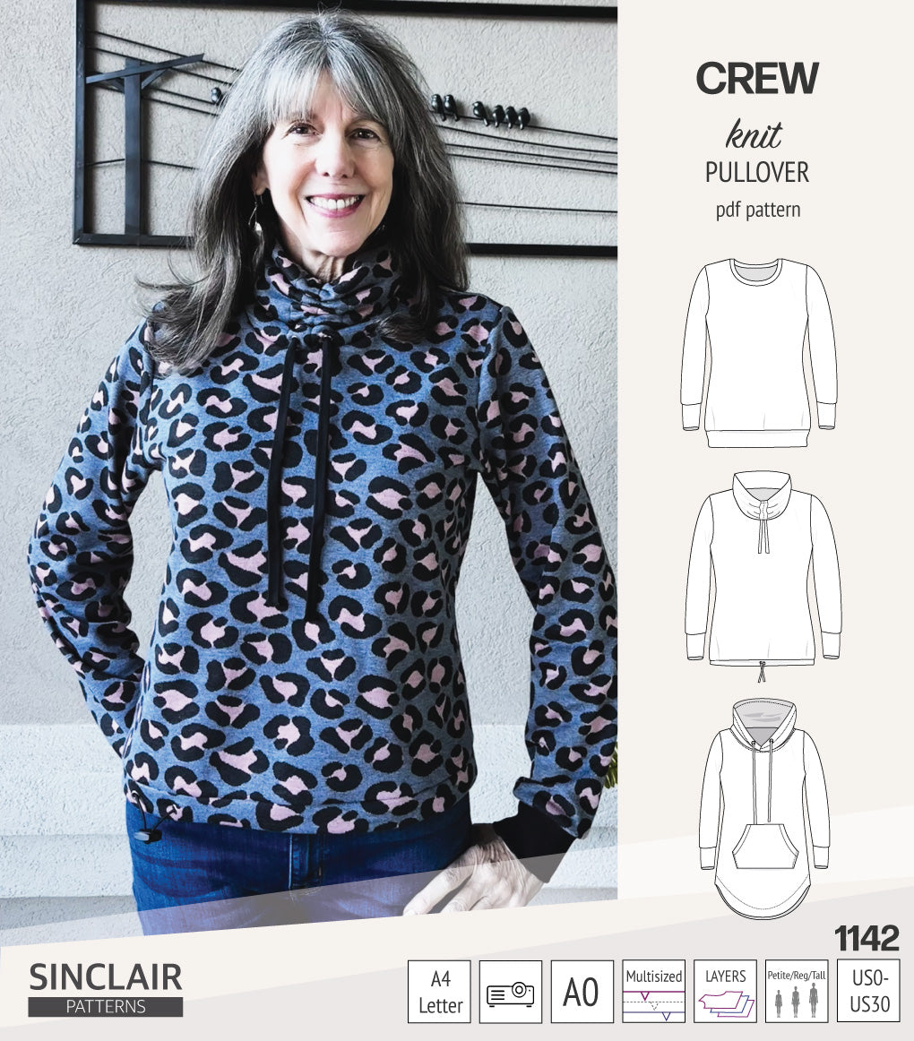 Crew pullover and hoodie (PDF sewing pattern) – Sinclair Patterns