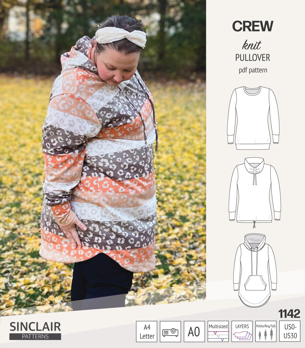 Crew pullover and hoodie (PDF sewing pattern) – Sinclair Patterns