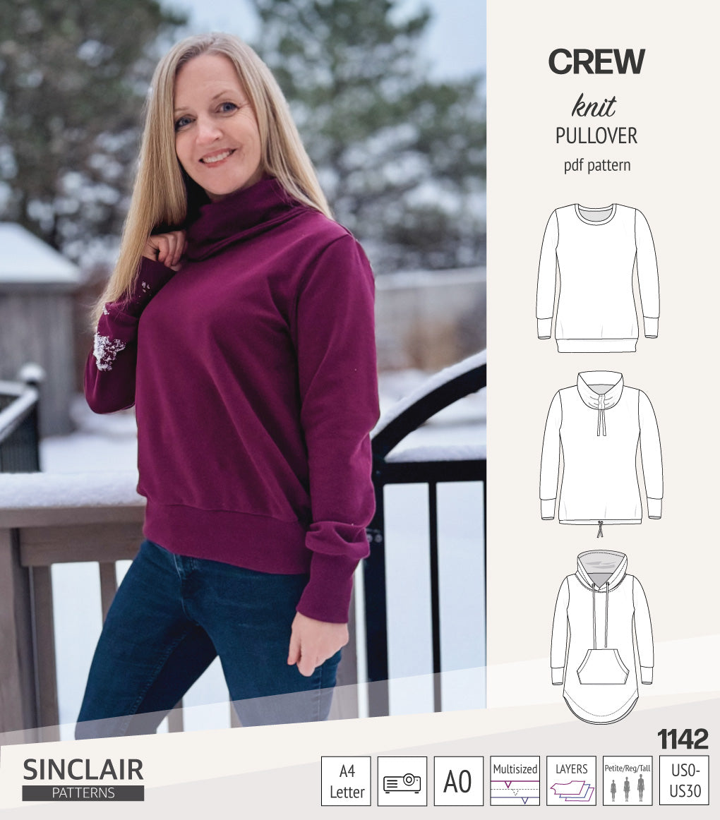 Crew pullover and hoodie (PDF sewing pattern) – Sinclair Patterns