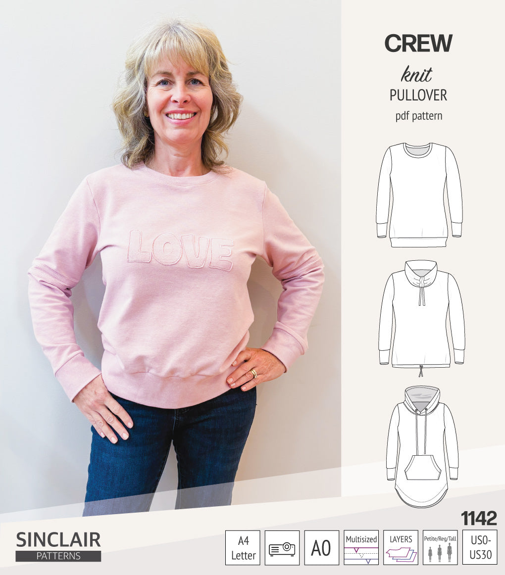 Crew pullover and hoodie (PDF sewing pattern) – Sinclair Patterns