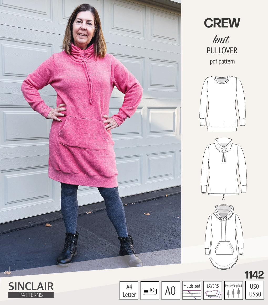 Crew pullover and hoodie (PDF sewing pattern) – Sinclair Patterns