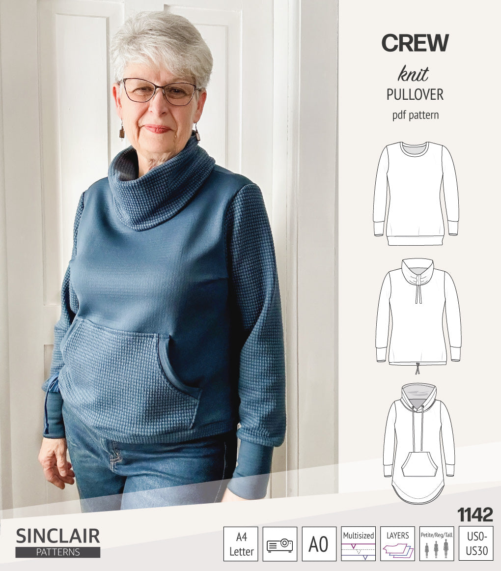 Crew pullover and hoodie (PDF sewing pattern) – Sinclair Patterns