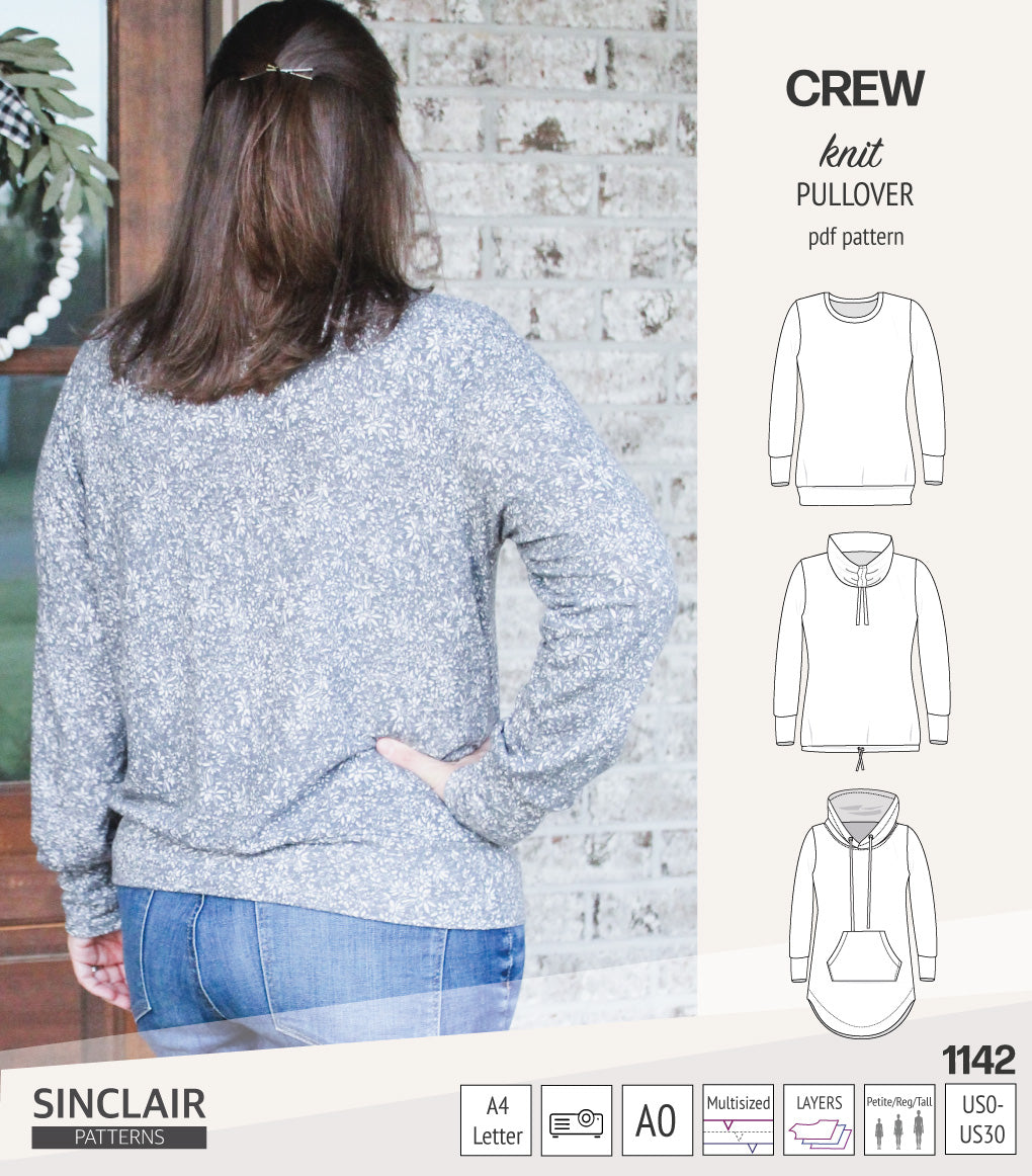 Crew pullover and hoodie (PDF sewing pattern) – Sinclair Patterns