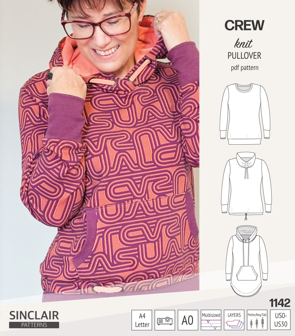 Crew pullover and hoodie (PDF sewing pattern) – Sinclair Patterns