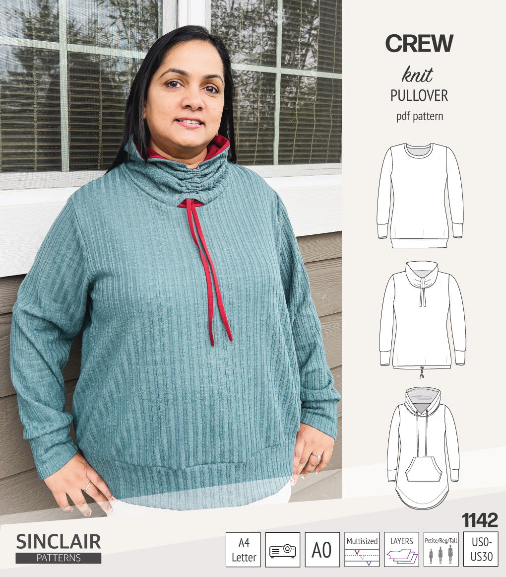 Crew pullover and hoodie (PDF sewing pattern) – Sinclair Patterns