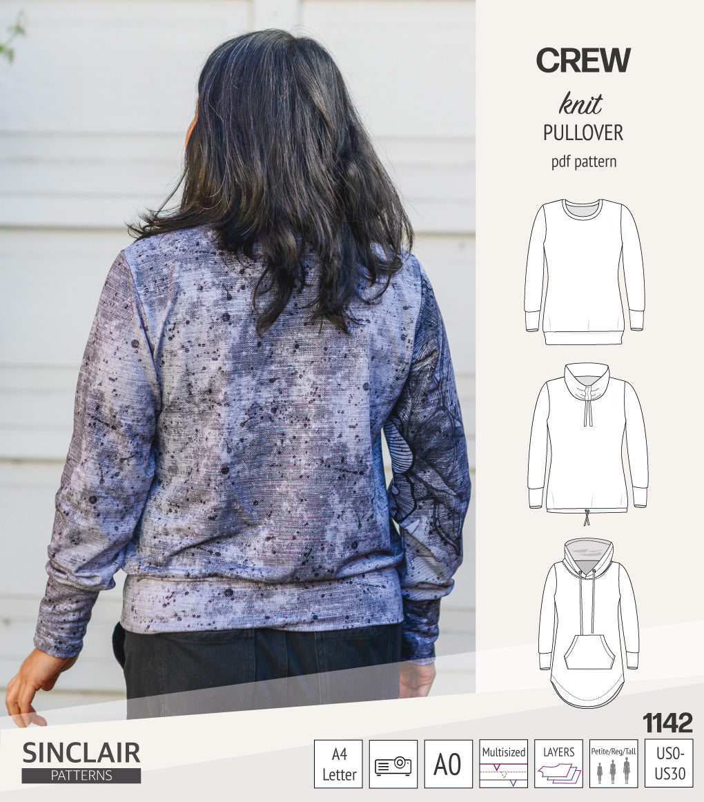 Crew pullover and hoodie (PDF sewing pattern) – Sinclair Patterns