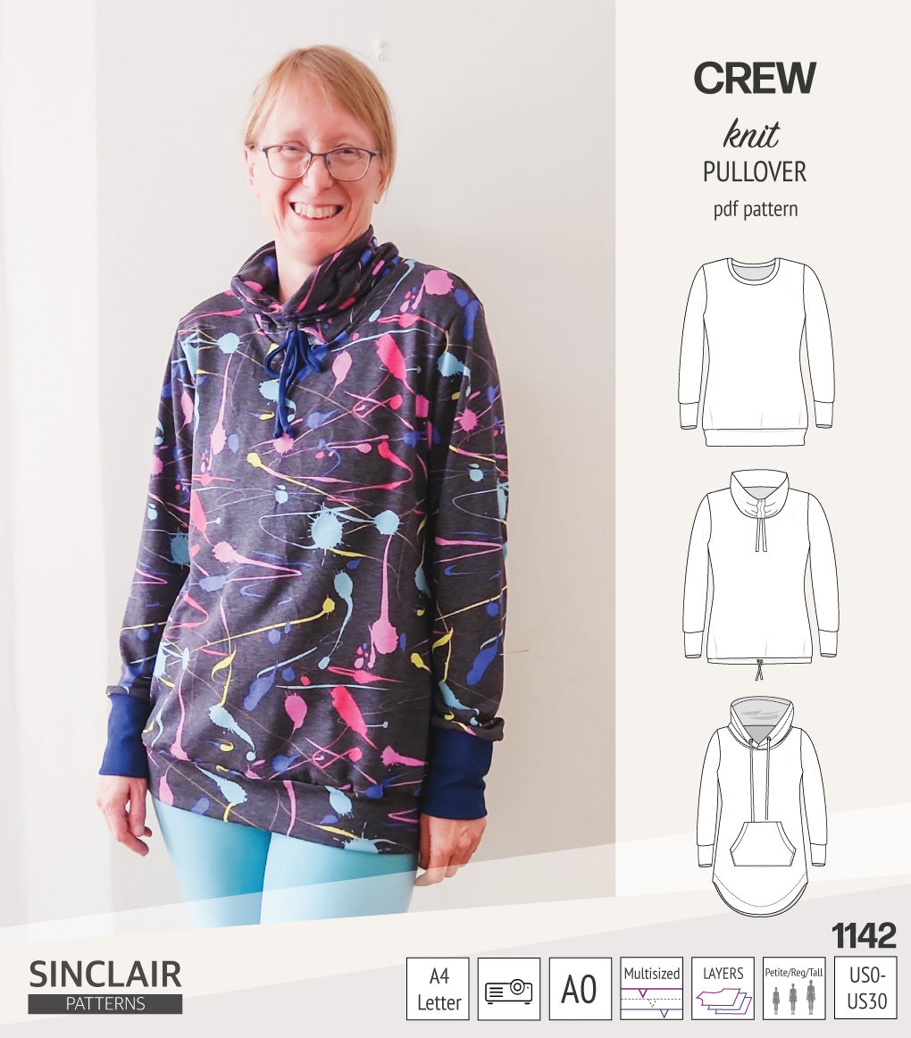 Crew pullover and hoodie (PDF sewing pattern) – Sinclair Patterns