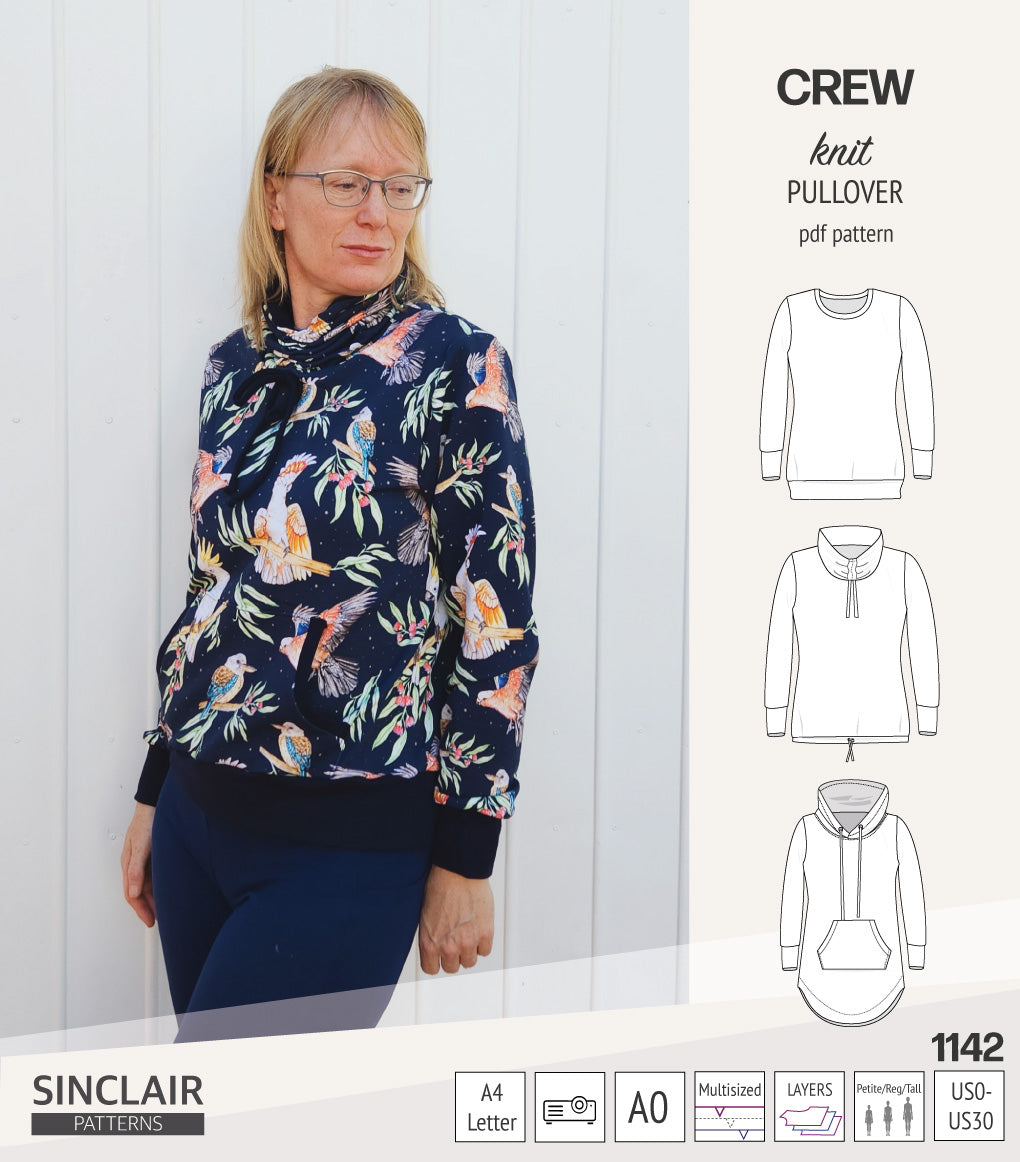 Crew pullover and hoodie (PDF sewing pattern) – Sinclair Patterns