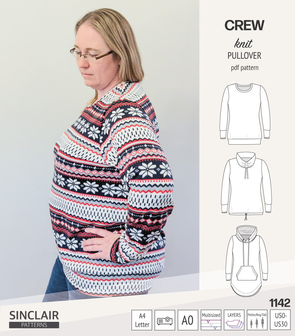 Crew pullover and hoodie (PDF sewing pattern) – Sinclair Patterns