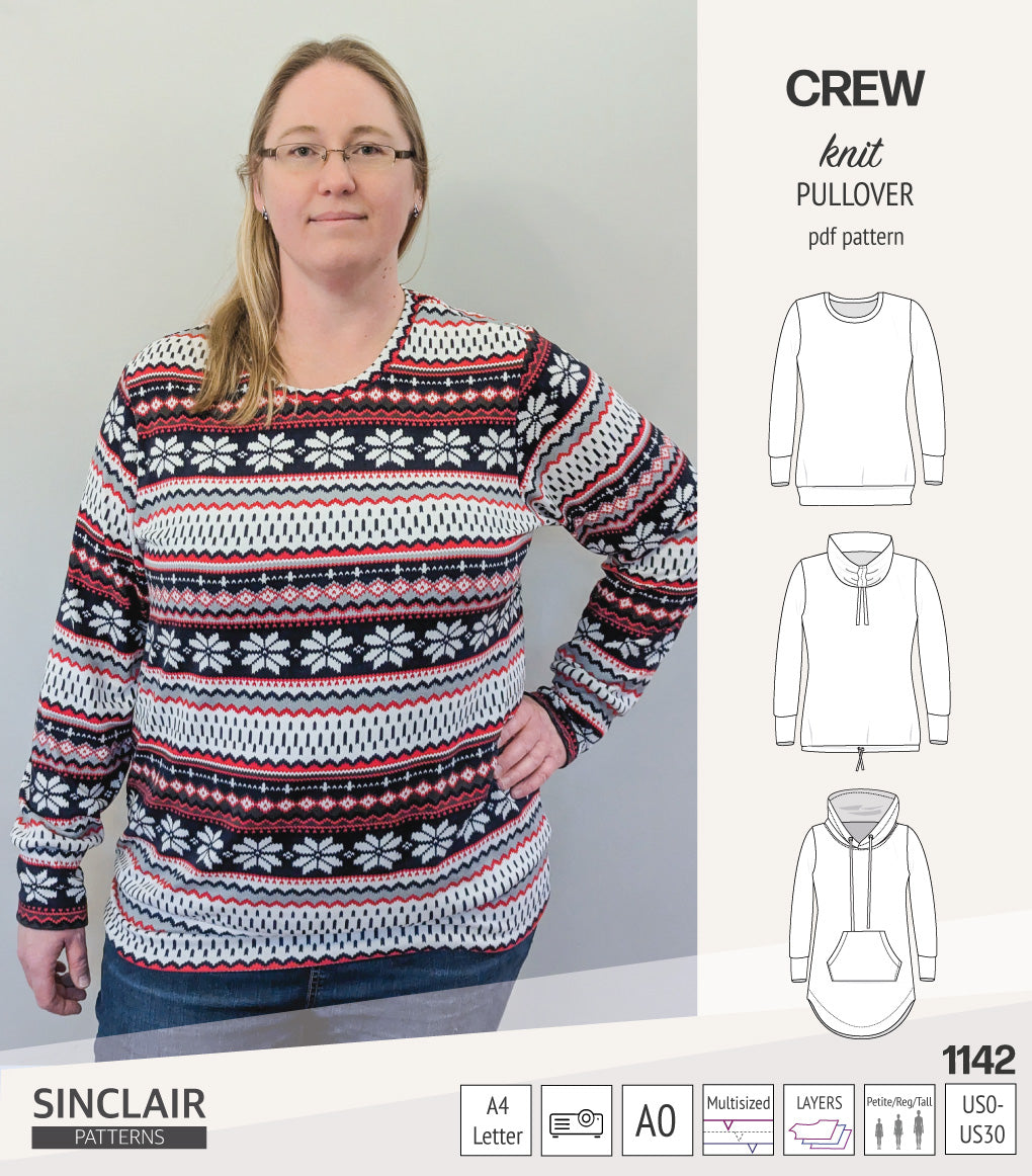 Crew pullover and hoodie (PDF sewing pattern) – Sinclair Patterns