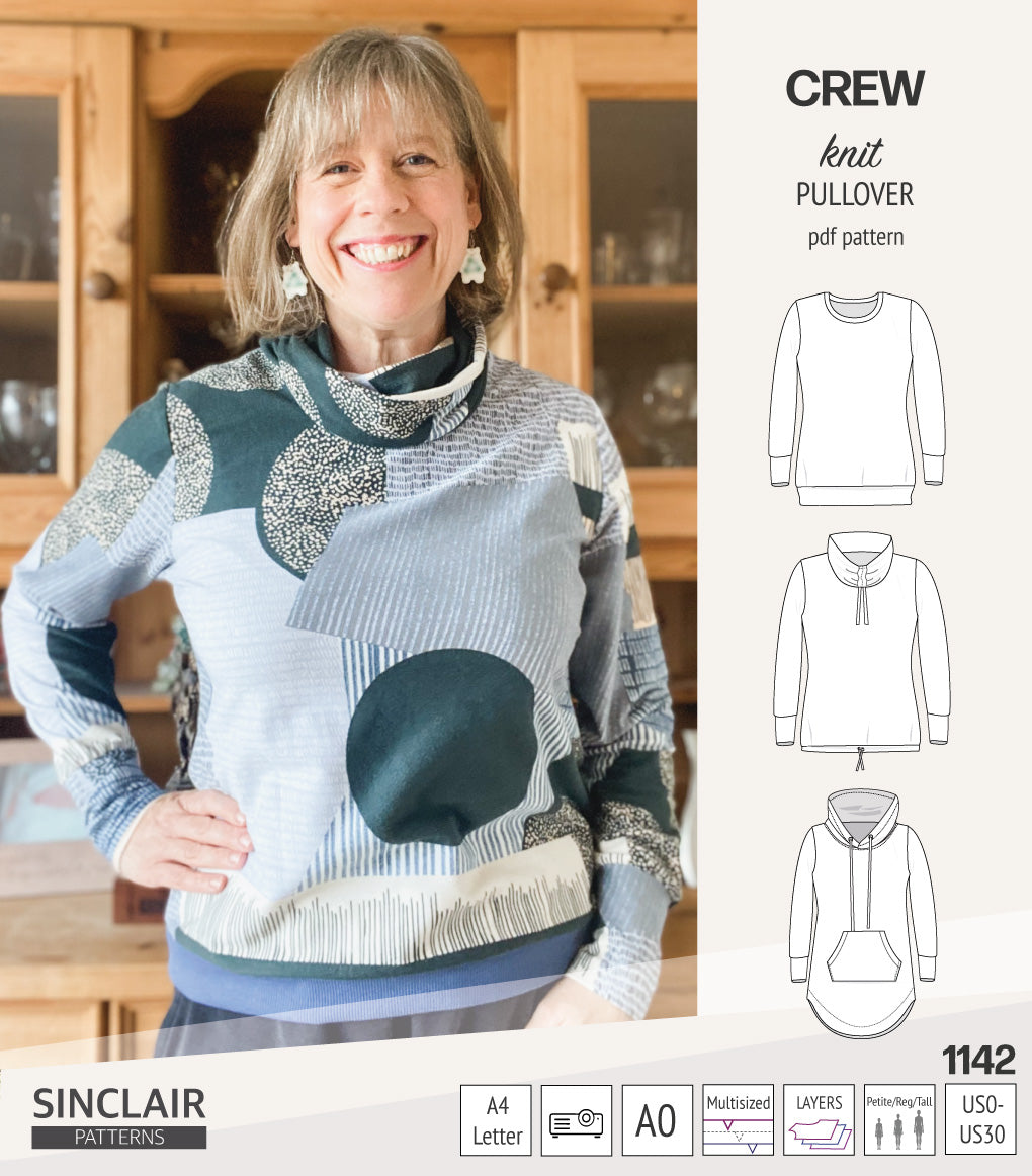 Crew pullover and hoodie (PDF sewing pattern) – Sinclair Patterns