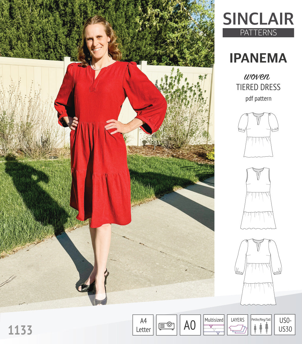 Ipanema tiered woven top and dress with a placket (PDF) – Sinclair Patterns