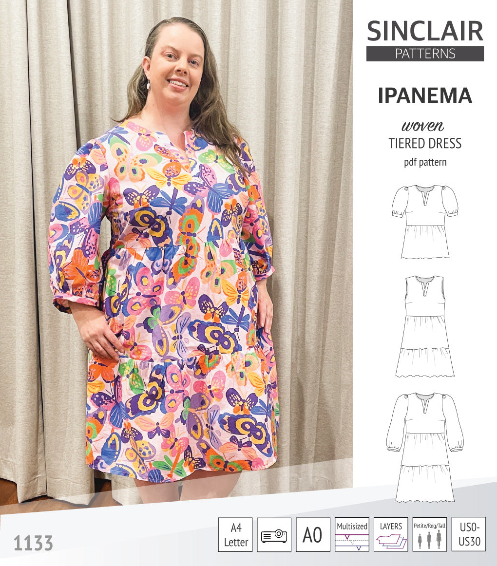 Ipanema tiered woven top and dress with a placket (PDF) – Sinclair Patterns