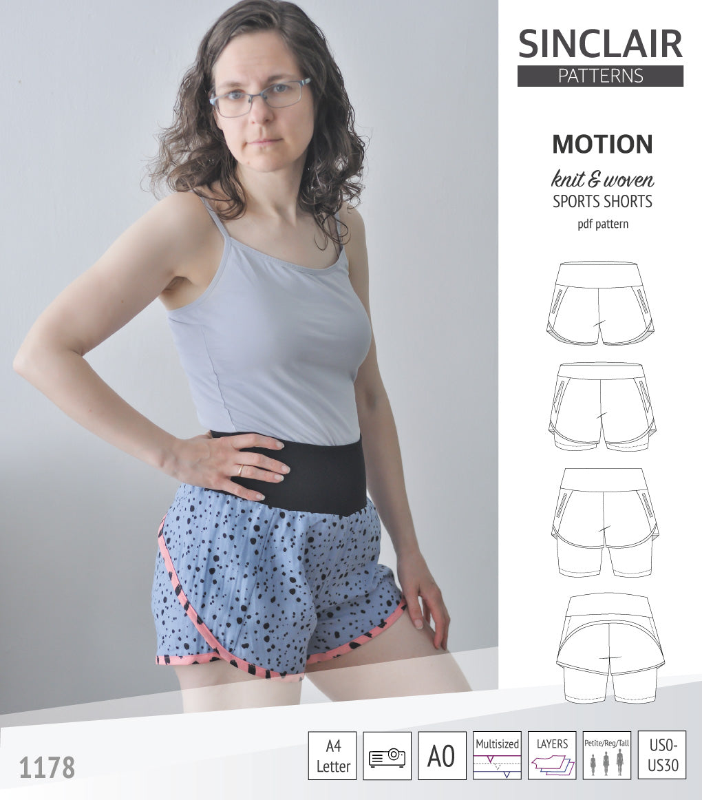Motion sports shorts with a yoke, pockets and underlay shorties (pdf ...