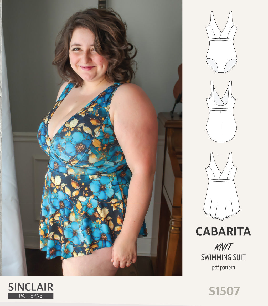 Cabarita V neckline one-piece swimming suit with a skirt overlay ...