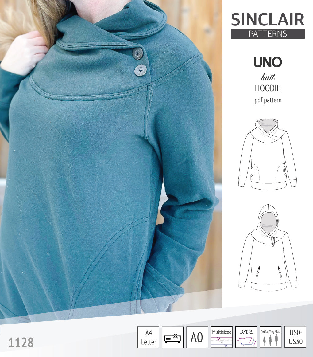 Uno hoodie with a round yoke (pdf sewing pattern) – Sinclair Patterns