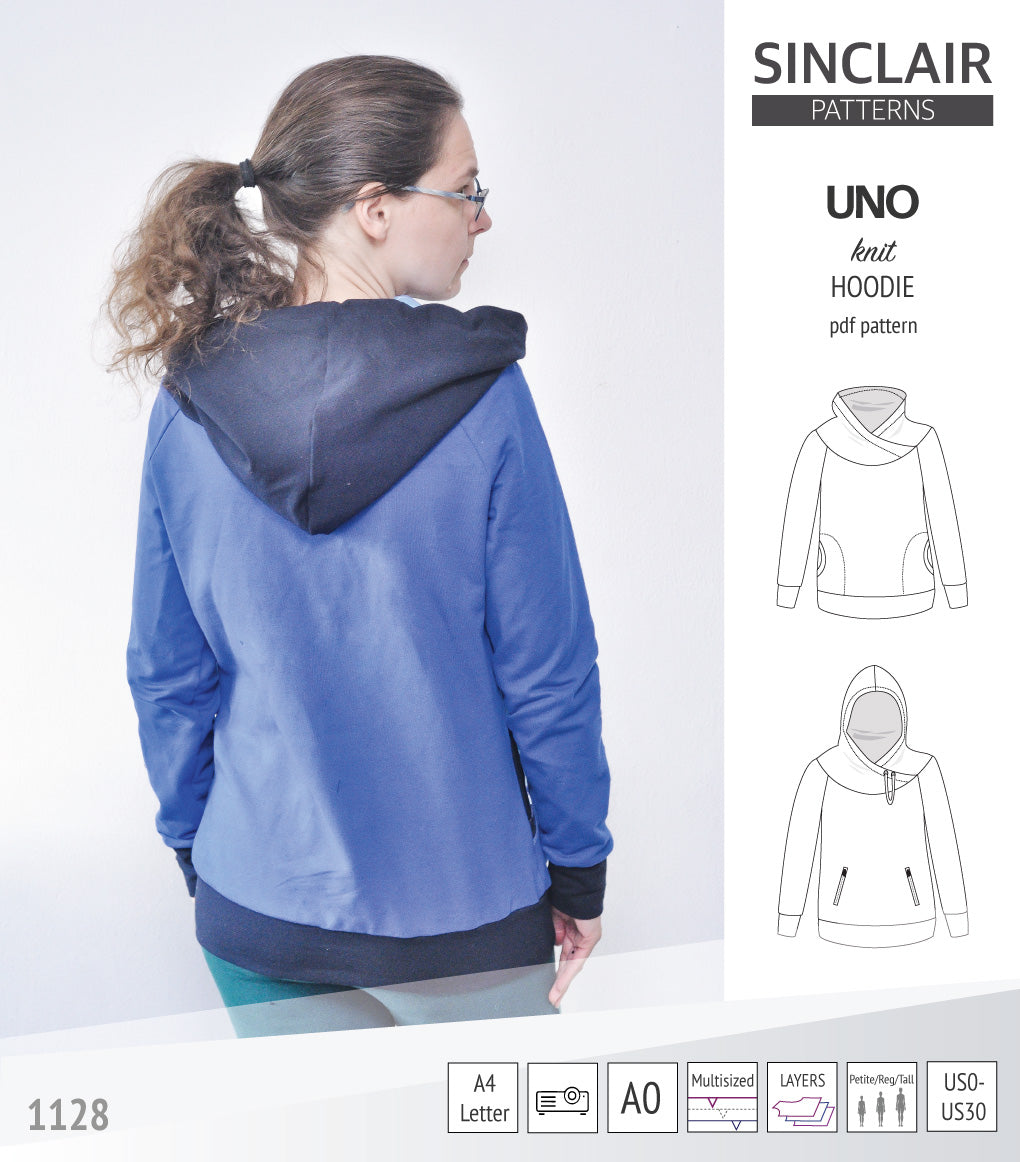 Uno hoodie with a round yoke (pdf sewing pattern) – Sinclair Patterns