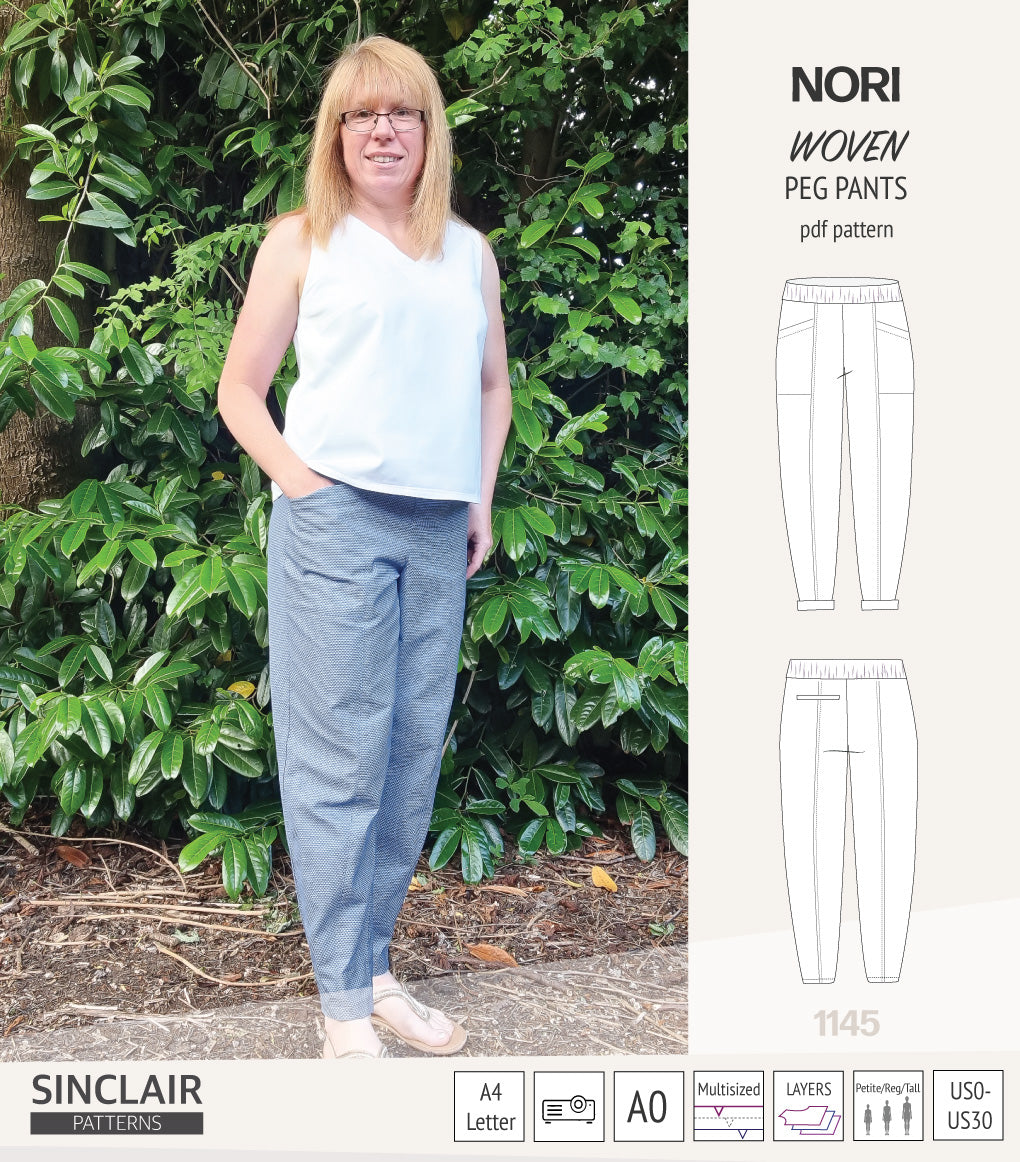 Nori peg/barrel style pants with pockets (pdf sewing pattern ...