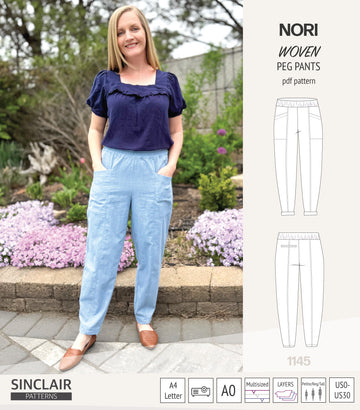Nori peg/barrel style pants with pockets (pdf sewing pattern ...