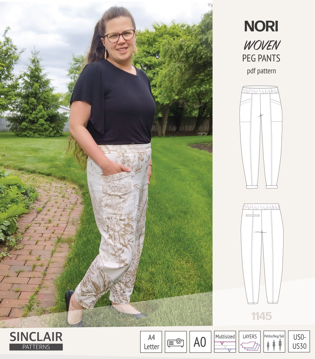 Nori peg/barrel style pants with pockets (pdf sewing pattern ...