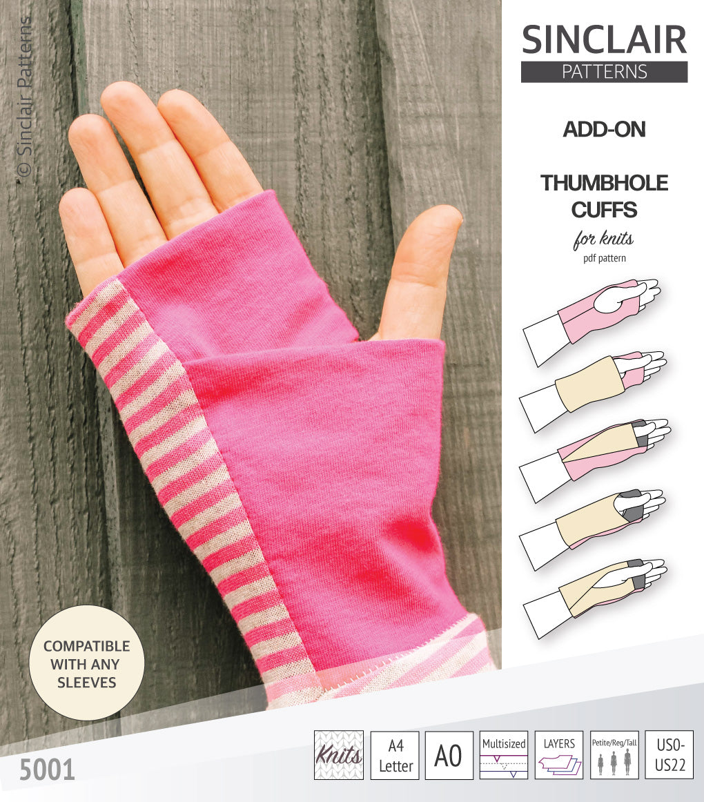 Thumbhole cuffs pack add on (PDF) – Sinclair Patterns