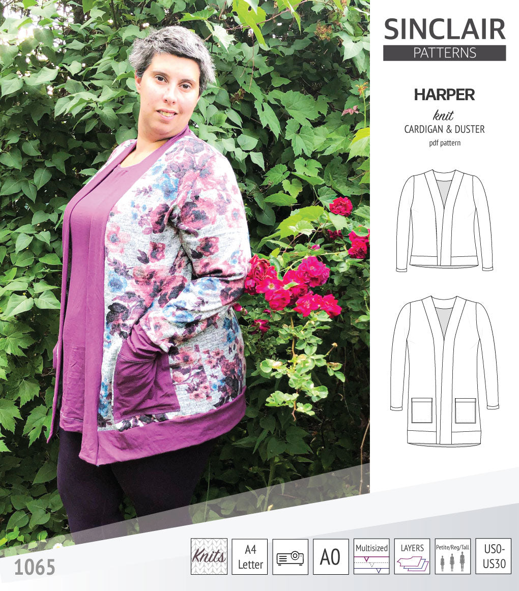 Harper classic knit cardigan and duster (PDF sewing pattern ...