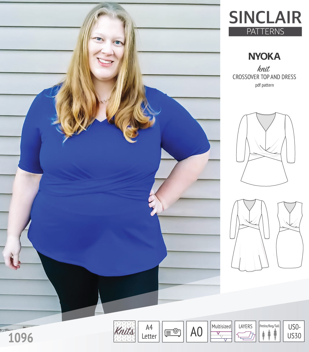 Nyoka knit crossover dress (PDF sewing pattern) – Sinclair Patterns