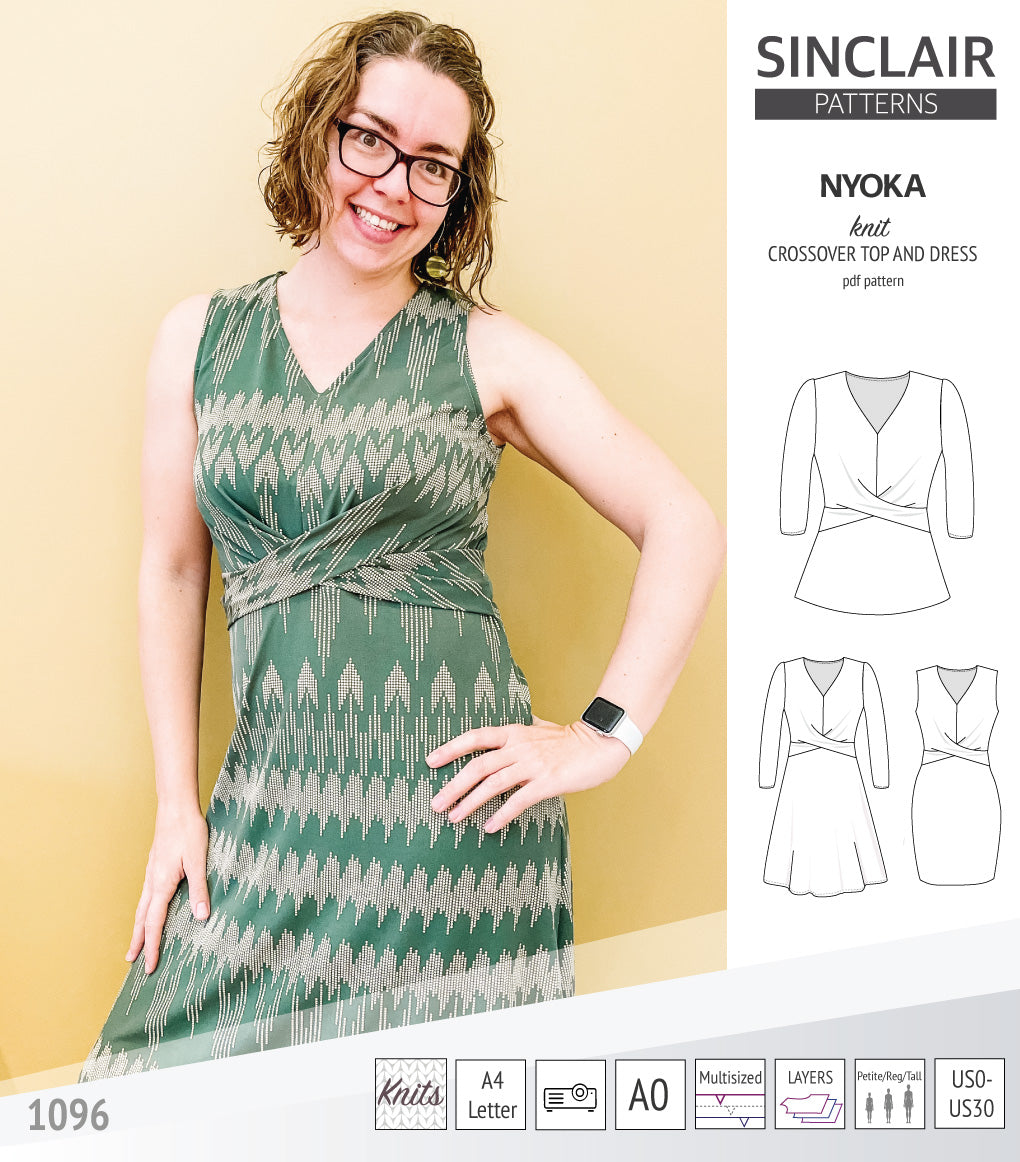 Nyoka knit crossover dress (PDF sewing pattern) – Sinclair Patterns