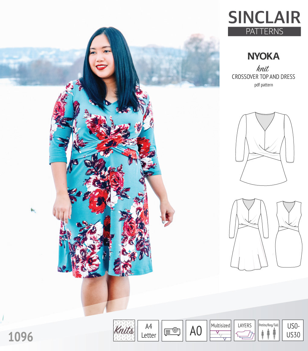 Nyoka knit crossover dress (PDF sewing pattern) – Sinclair Patterns