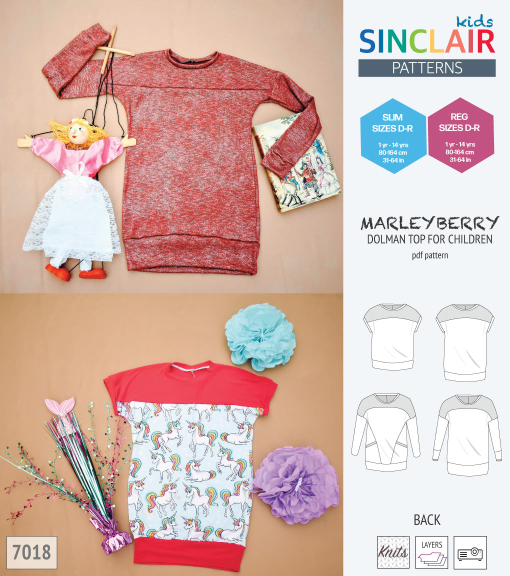 Marleyberry knit dolman top with pockets for children (PDF SEWING ...