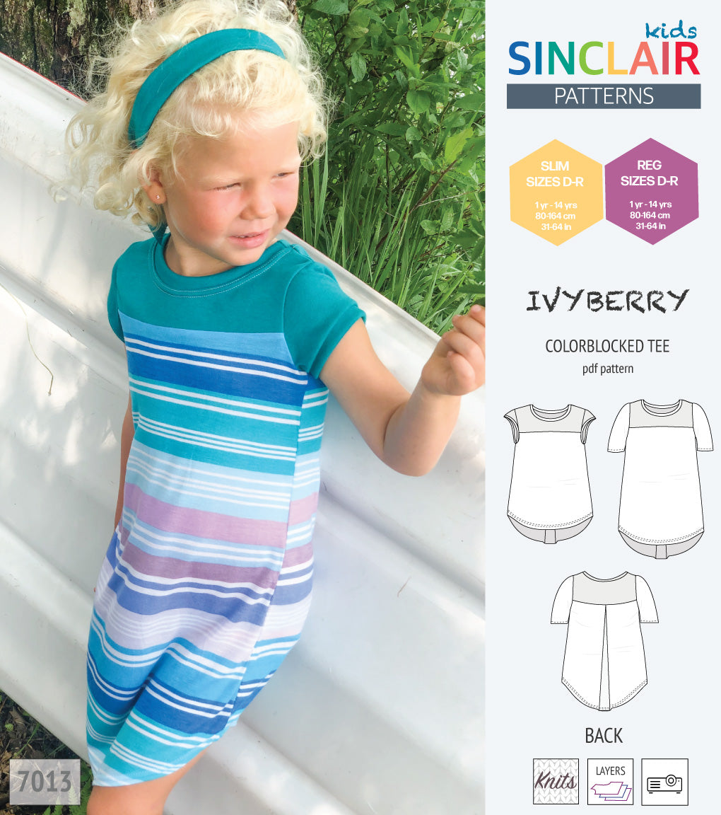 Ivyberry colorblocked tee, t shirt dress for children pdf sewing ...