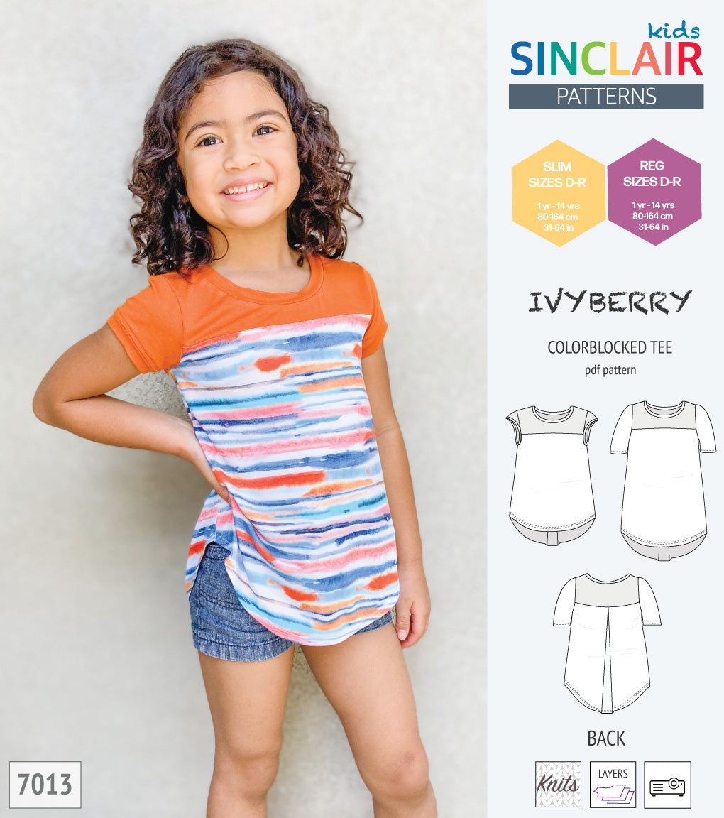 Ivyberry colorblocked tee, t shirt dress for children pdf sewing ...