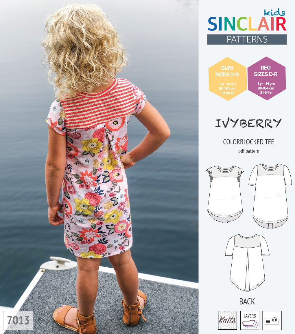 Ivyberry colorblocked tee, t shirt dress for children pdf sewing ...