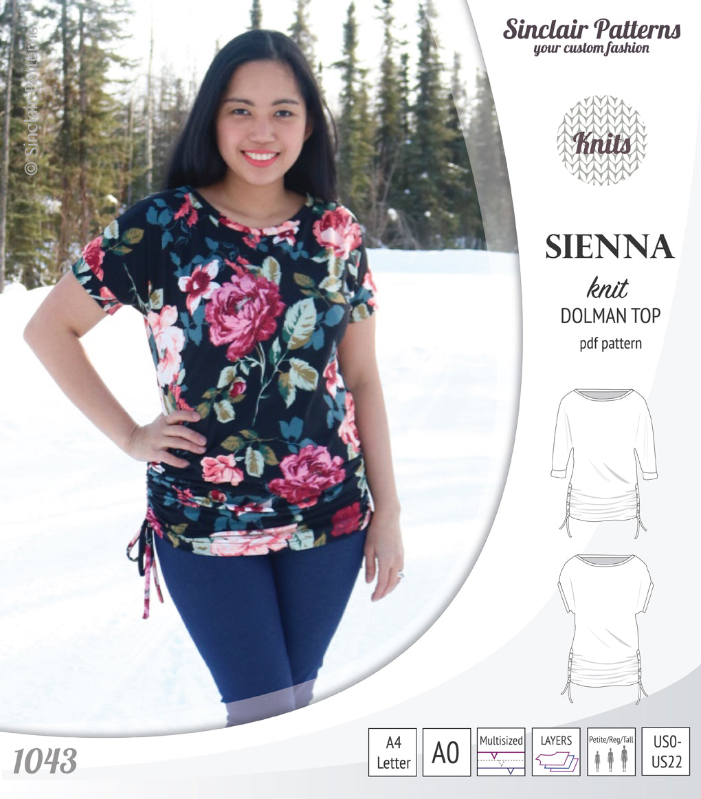 Sienna drawstring knit dolman top (PDF) – Sinclair Patterns