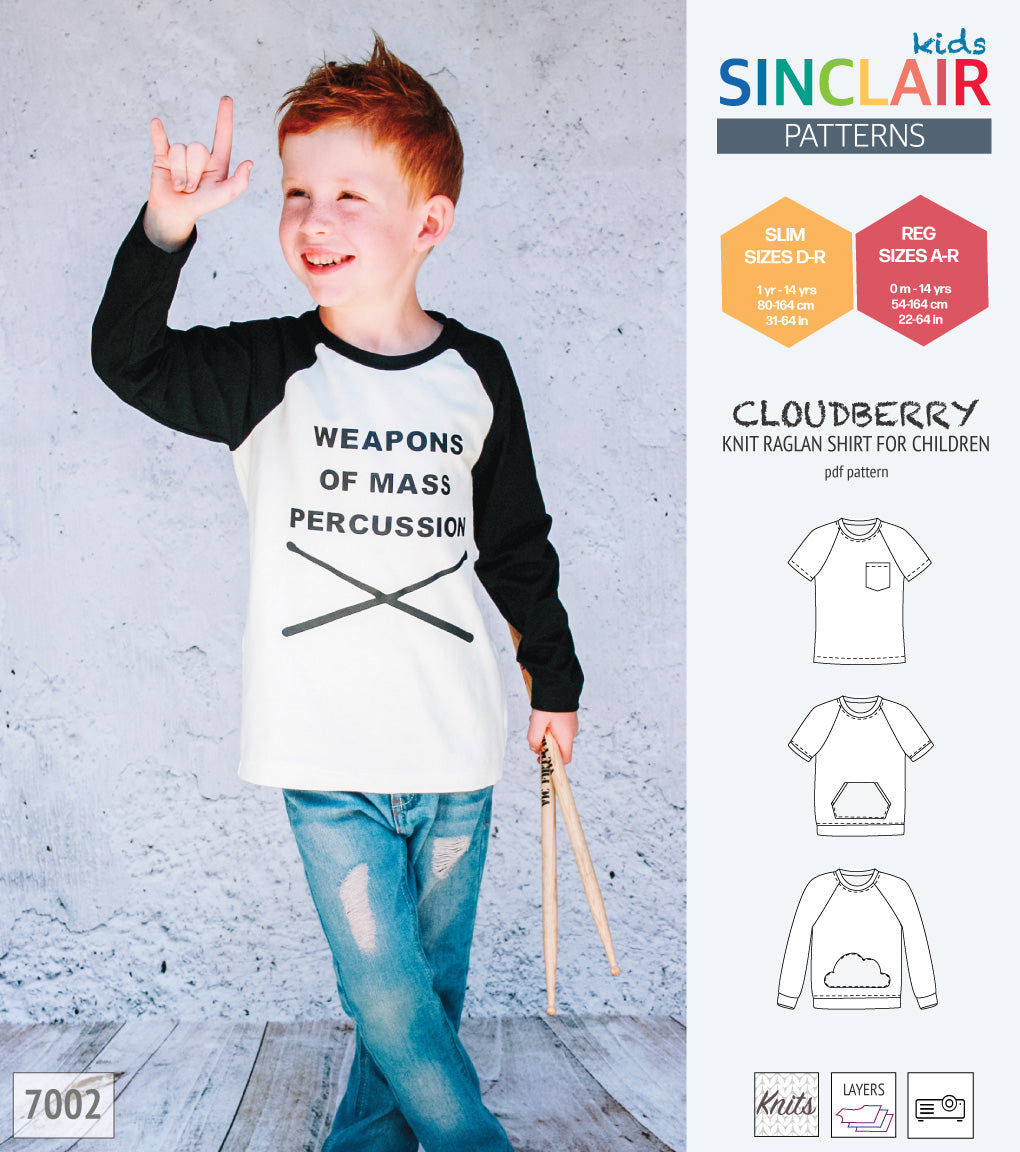 Cloudberry knit raglan shirt for children (PDF SEWING PATTERN ...