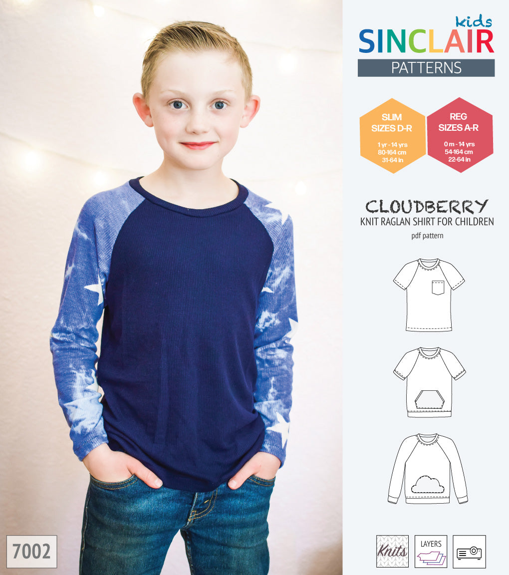 Cloudberry knit raglan shirt for children (PDF SEWING PATTERN ...
