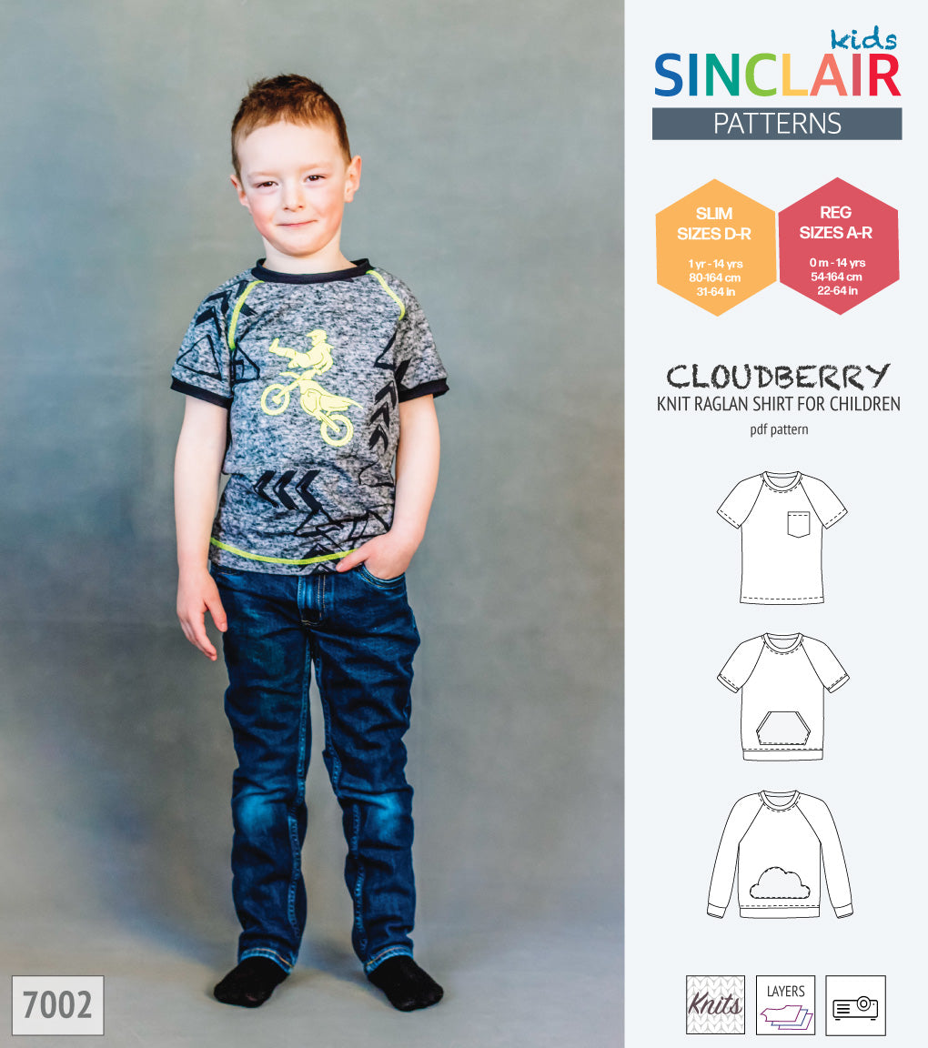 Cloudberry knit raglan shirt for children (PDF SEWING PATTERN) – Sinclair Patterns