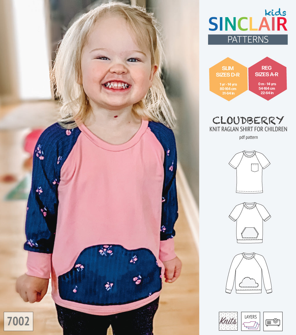 Cloudberry knit raglan shirt for children (PDF SEWING PATTERN) – Sinclair Patterns