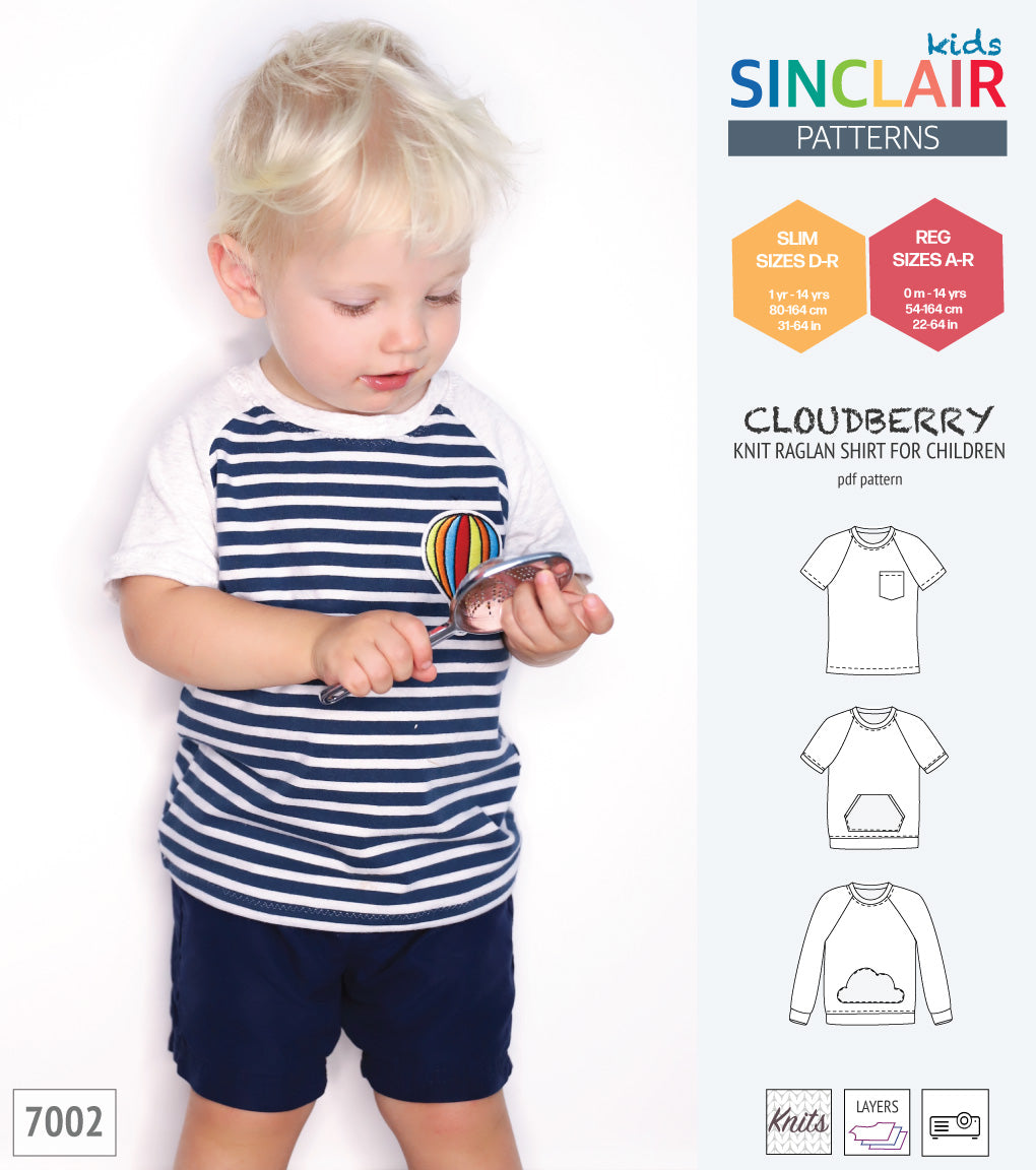 Cloudberry knit raglan shirt for children (PDF SEWING PATTERN ...