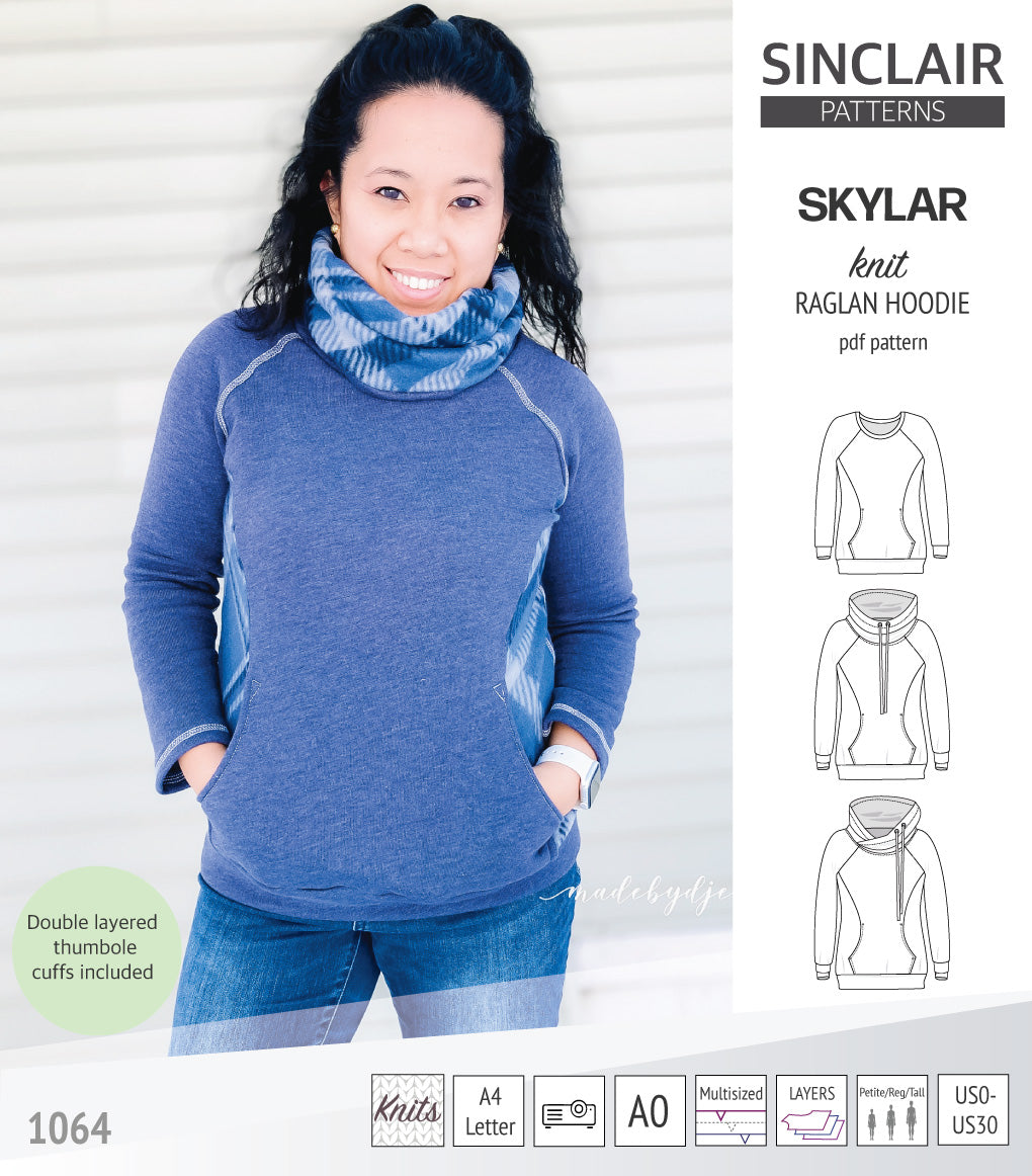 Skylar knit raglan hoodie (PDF) – Sinclair Patterns
