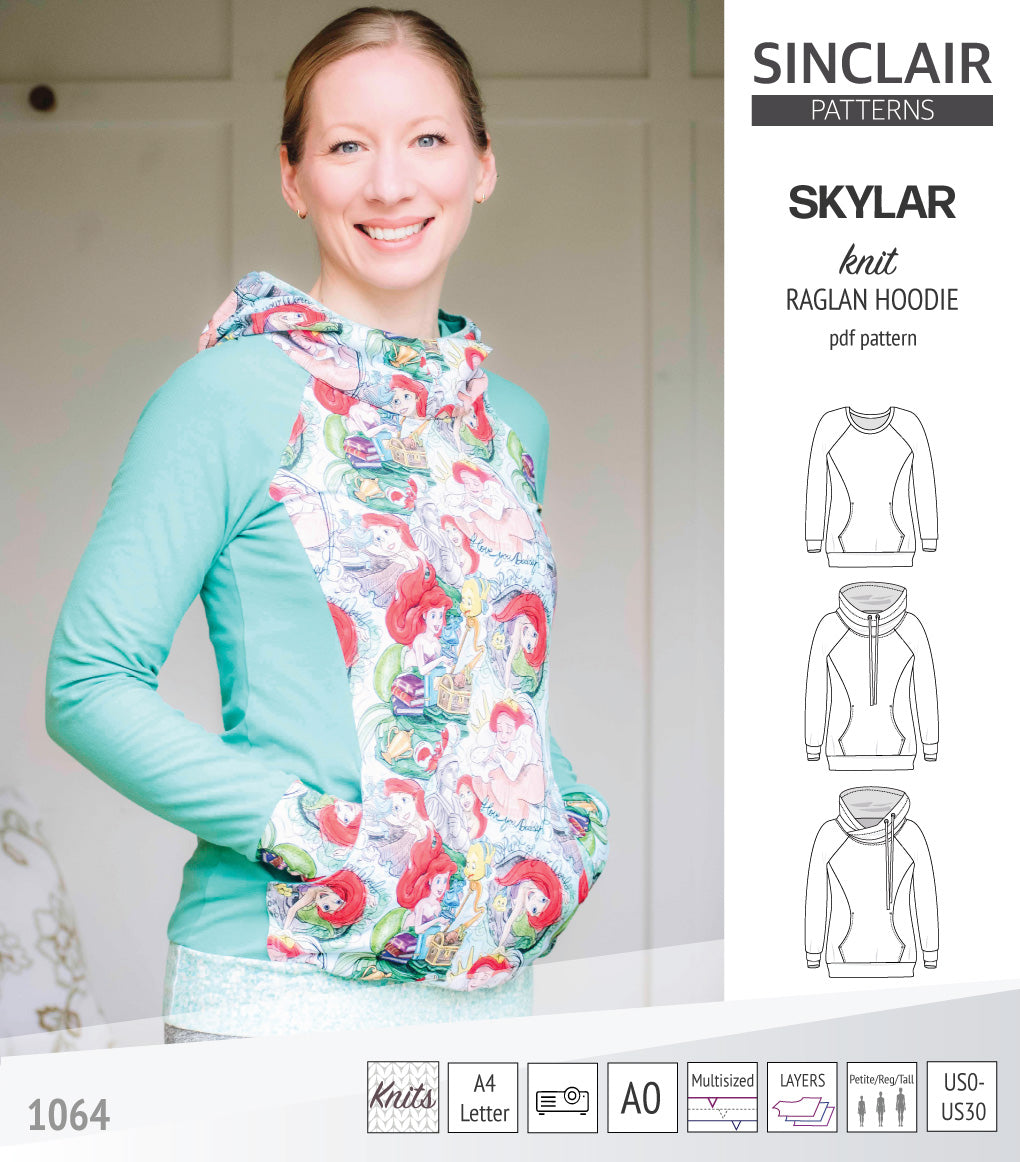 Skylar knit raglan hoodie (PDF) – Sinclair Patterns