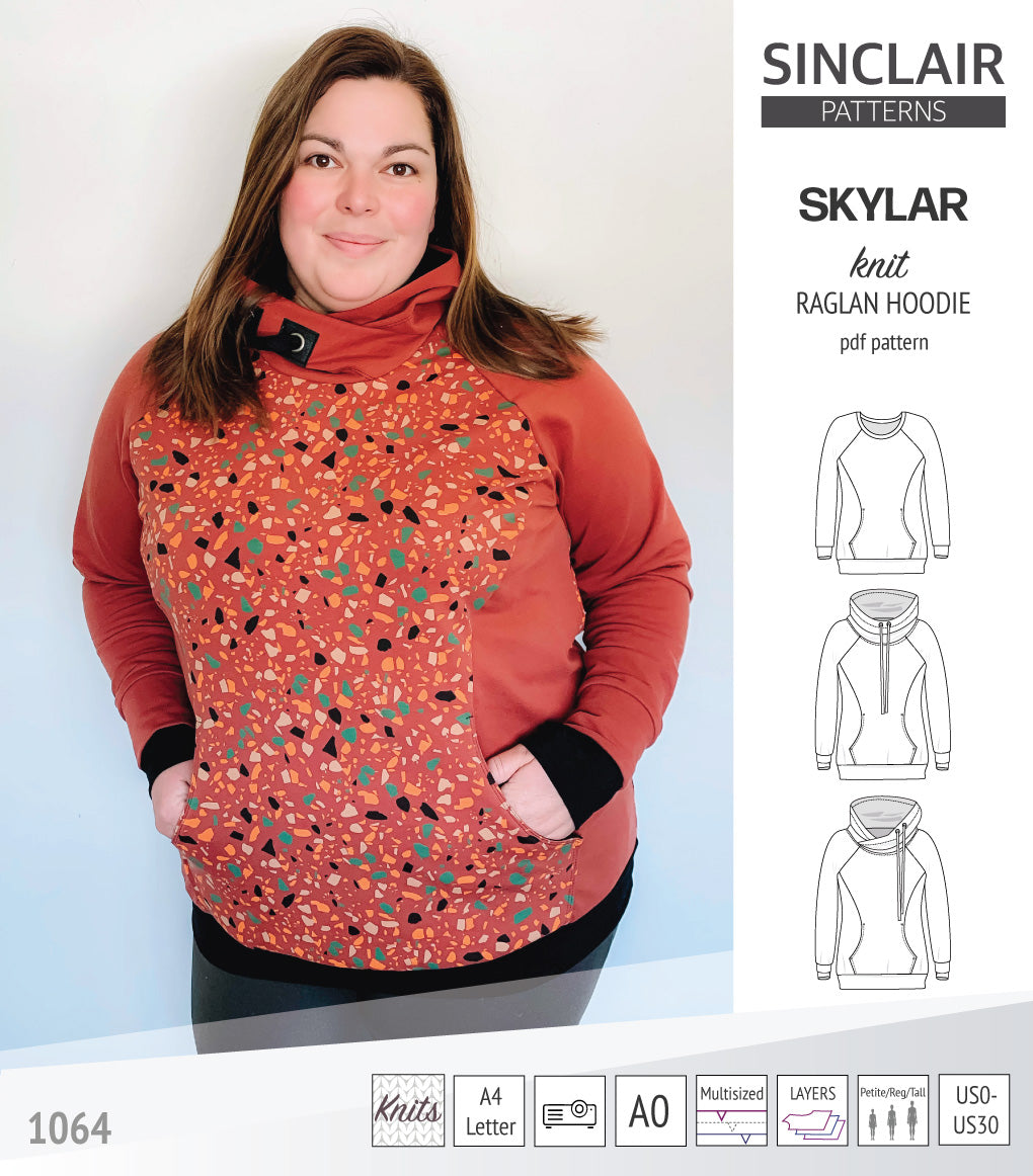 Skylar knit raglan hoodie (PDF) – Sinclair Patterns