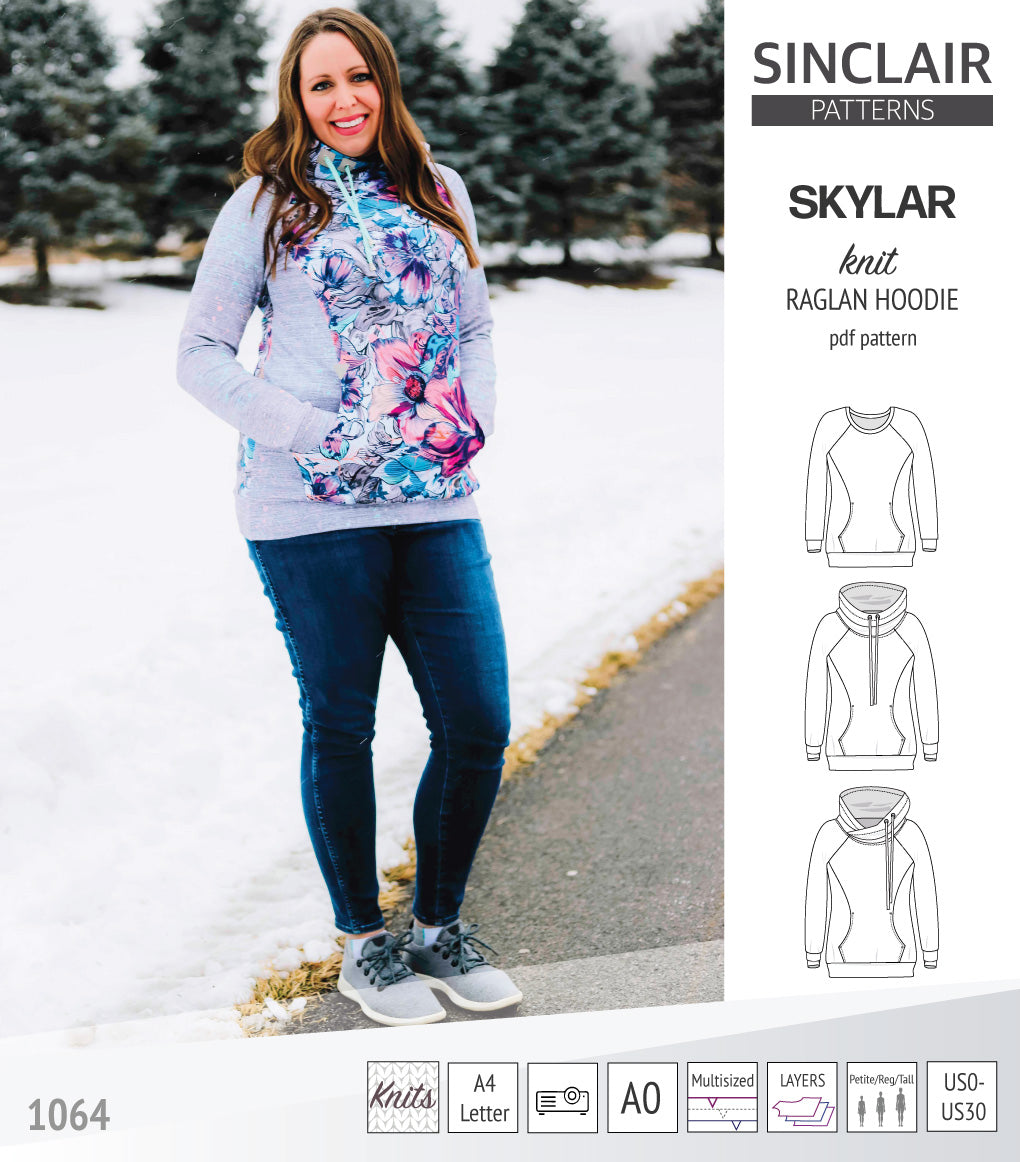 Skylar knit raglan hoodie (PDF) – Sinclair Patterns