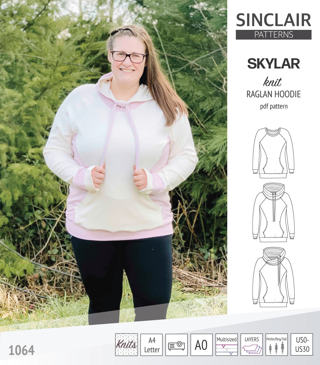 Skylar knit raglan hoodie (PDF) – Sinclair Patterns