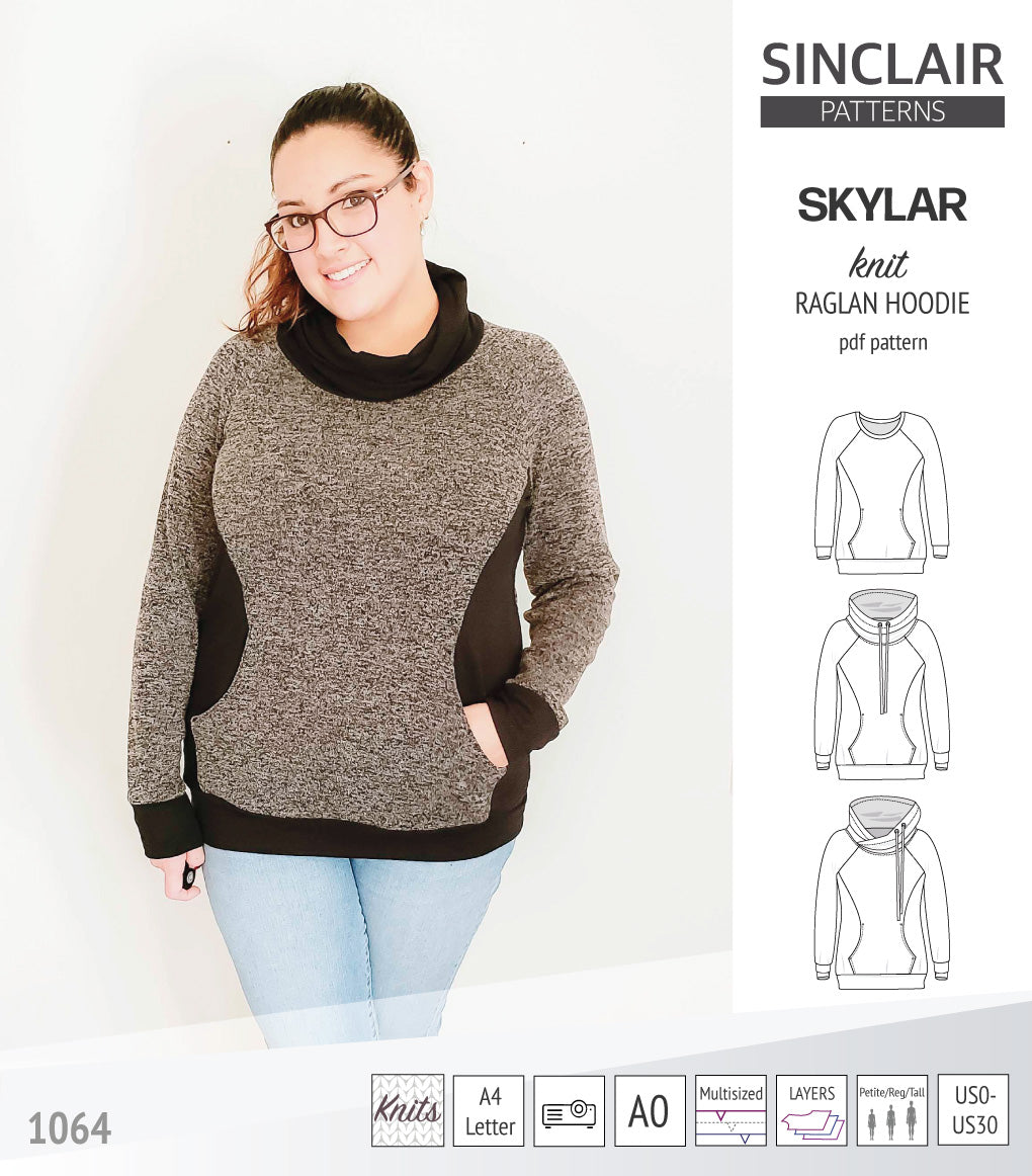 Skylar knit raglan hoodie (PDF) – Sinclair Patterns